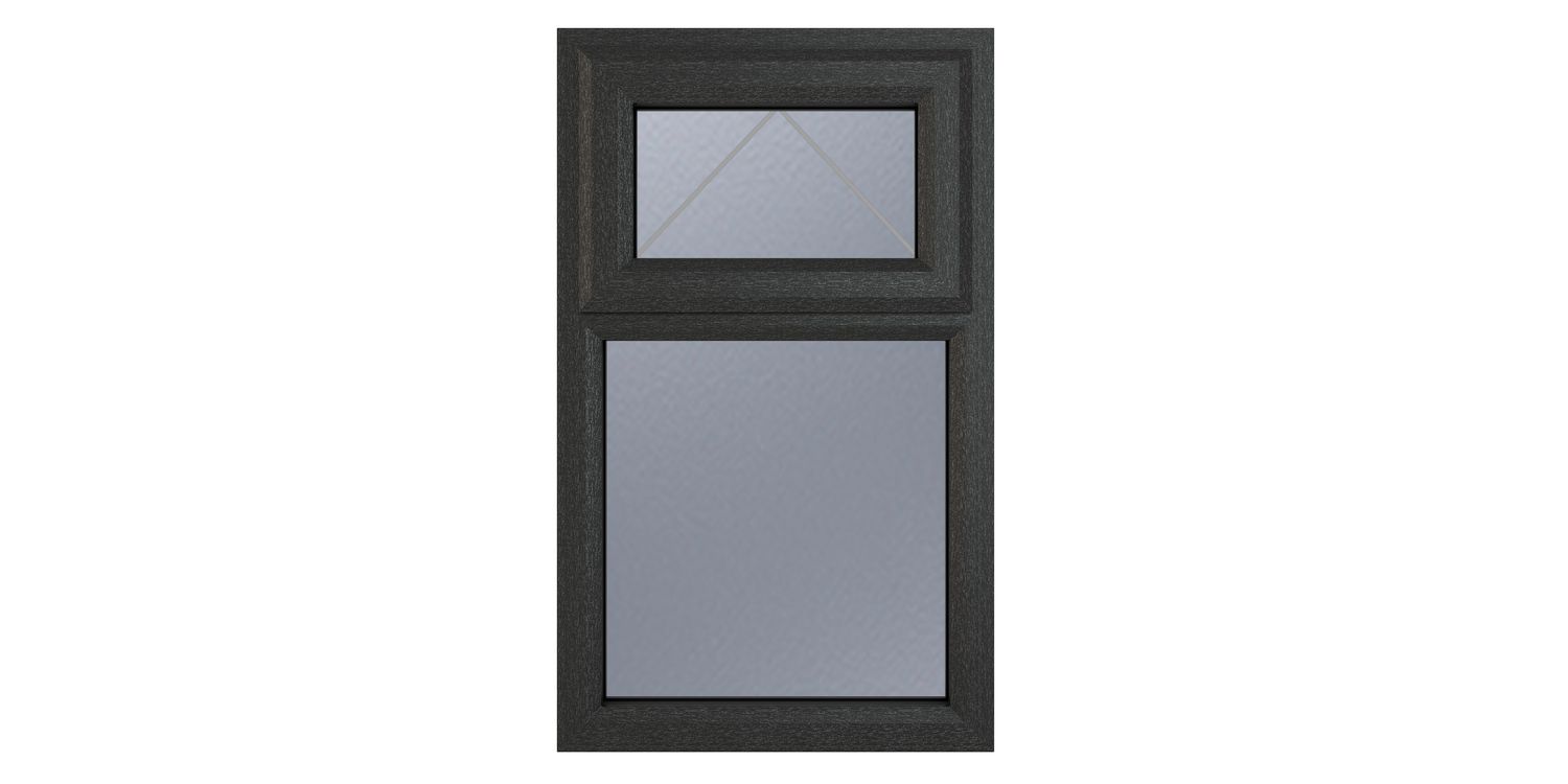 Crystal Top Hung Opening Over Fixed Light uPVC Double Glazed Window ...