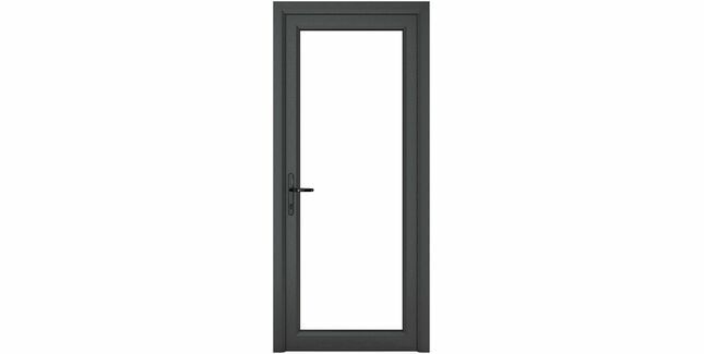 Crystal Grey uPVC Full Glass Clear Triple Glazed Single External Door ...
