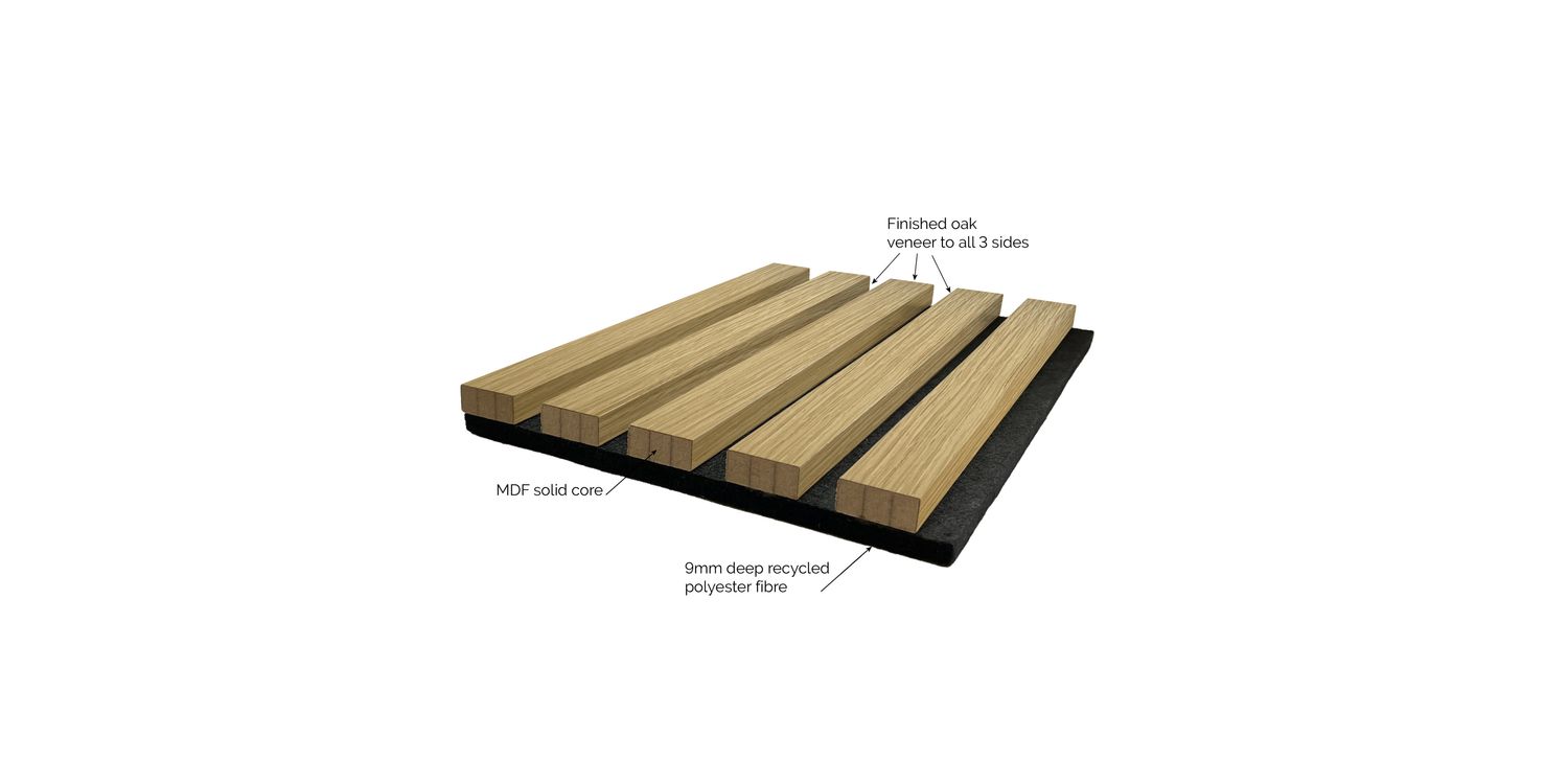 JB Kind Oak Acoustic Wall Panel Sample (200mm x 100mm) only £4.49