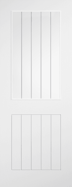 LPD Cottage Style Pre-Finished White Laminate Glazed Internal Door from ...